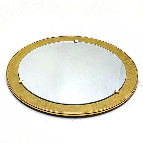 ROUND WALL MIRROR IN GOLD-PLATED ALUMINUM FROM THE 80S. Mirrors - Auctionet