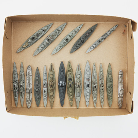 BOAT MODELS, waterline models, approx. 19, Wiking, cast in lead, hand ...