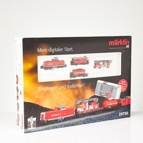 MÄRKLIN STARTSET 29750, spår Ho, bestående av diesellok, 3 vagnar ...