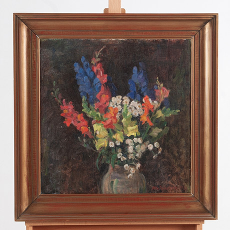 ALBERT LARSEN. Olja på duk, blomsterstilleben, signerad Alb Larsen, daterad 1931. Konst - Måleri ...