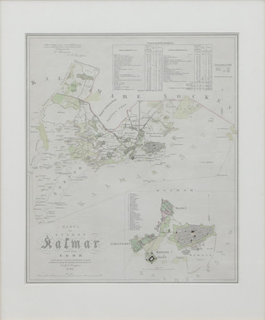 MAP, Kalmar, 1854. Art - Engravings & Prints - Auctionet