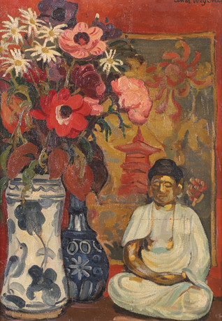 EINAR WEGENER/LILI ELBE. Asiatiskt stilleben, olja på duk, signerad ...