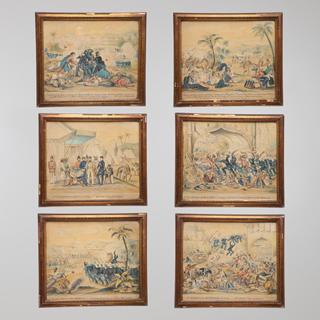 A FASCINATING SET OF SIX STUDIES OF 'SCENES IN THE LIFE OF LT EDWARD ...
