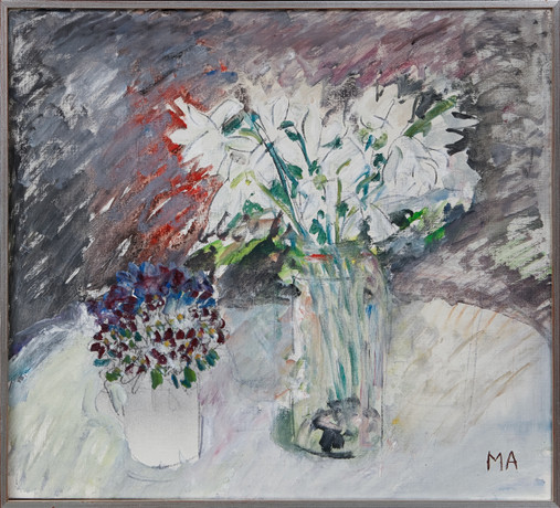 MAJ ARNELL. "Påskliljor", olja på duk, monogramsignerad. Konst - Måleri ...