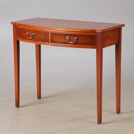 A yew console table, English style, second half of the 20th century ...