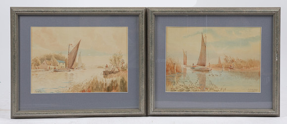 WILLIAM LESLIE RACKHAM, 'THE CHANNEL TO SUTTON' & 'HORNING FERRY' (2 ...