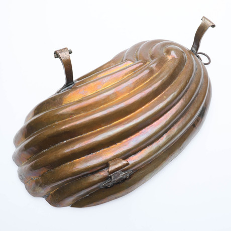 LARGE ALADOB SHAPE, VERY UNUSUAL “SHELL” WITH THREE LEGS, COPPER, 18TH ...