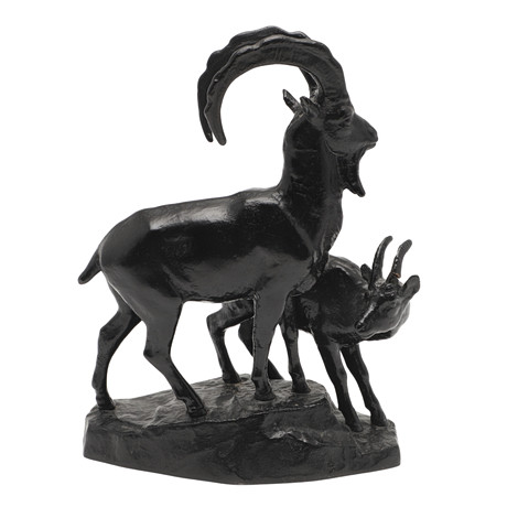 A RUSSIAN CAST IRON MOUNTAIN GOAT GROUP. Art - Sculptures & Bronzes ...
