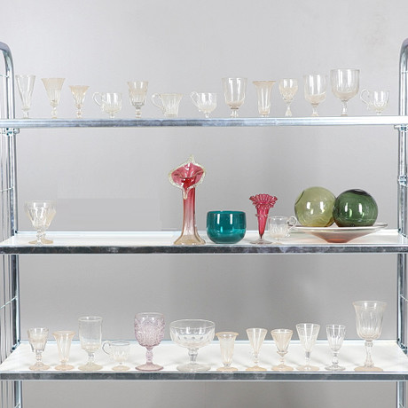 CRANBERRY GLASS, STUDIO GLASS DISH & OTHER GLASS. Glass - Art glass ...