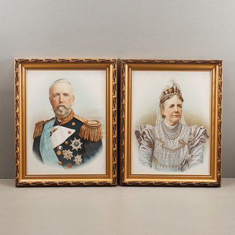 ROYAL PORTRAIT King Oscar II and Queen Sophia, print. Art - Other ...
