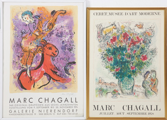 MARC CHAGALL. After. Two posters, Galerie Nierendorf, 1976 and Ceret ...