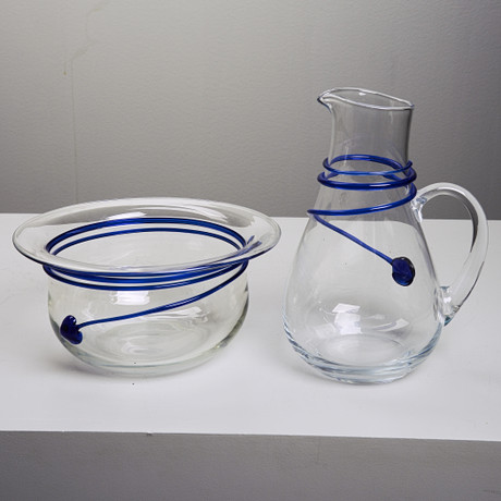 TIIA LENA VILDE. Jug and bowl, glass. Glass - Utility glass - Auctionet