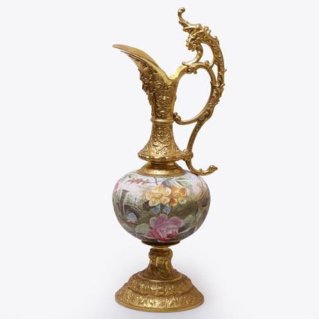 LARGE VASE, GILT BRASS AND PORCELAIN, 1800/20TH CENTURY, NEO ...