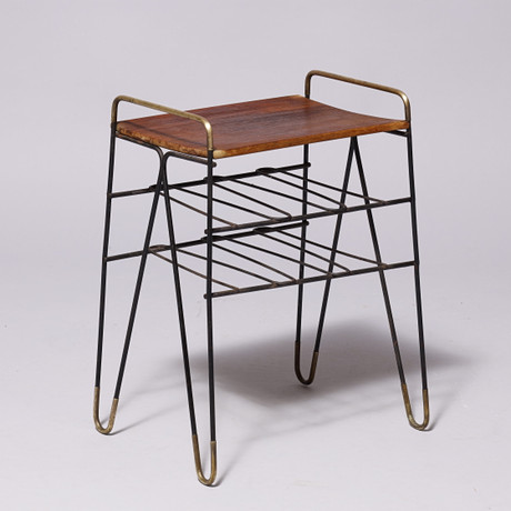 DANSK DESIGN. Sängbord- sängbord, svartlackerad metall och mässing ...