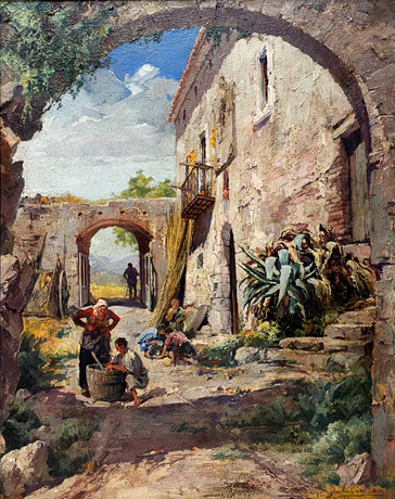 FRANCESC CAMPS DALMASES (1907-1997), VISTA DE INTERIOR PATIO DE MASIA ...