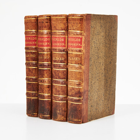 COSMOGRAPHIC SOCIETY'S WORLD DESCRIPTION, 4 VOLUMES, FINE RIBBON. Books ...