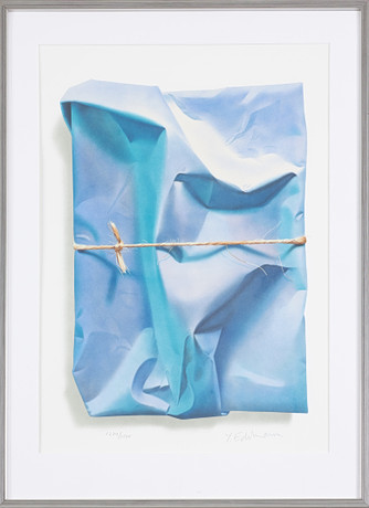 YRJÖ EDELMANN. "Stringed Blue Ocean", färglitografi, signerad i trycket och numrerad 1327/1500 ...