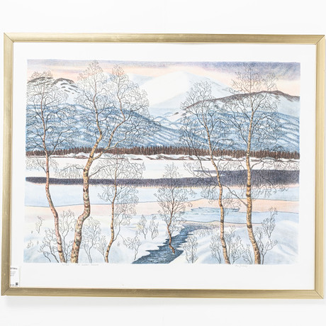 BY JULIUS. Lithograph in colours, sample print, signed. Art ...