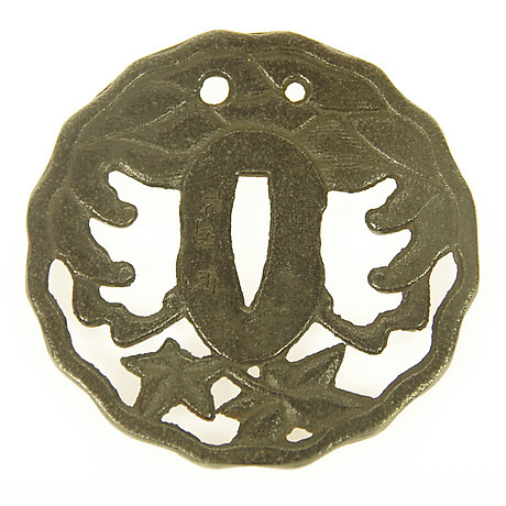 TSUBA to Katana, iron, pierced, signed. Coins, Medals & Stamps - Other ...