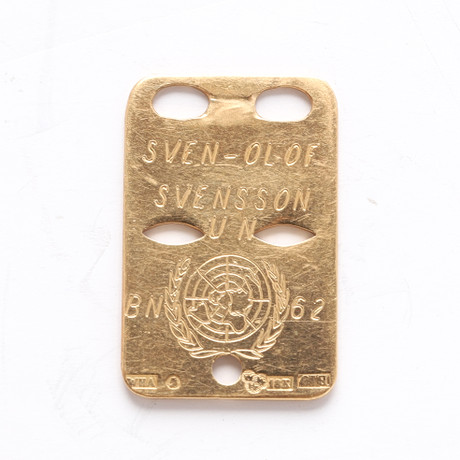 HÄNGE, ID-bricka, 18k guld. Svenska stämplar, Vikt ca 3,4 gram. Smycken ...