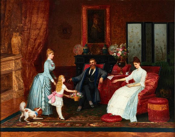 JÓZSEF IVÁNYI (1850-1913. The Evening Hour, signed and dated J. Ivanyi ...