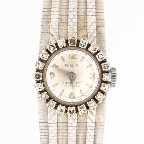 ROX, Ladies' watch 18K gold with cut diamonds, mechanical movement ...