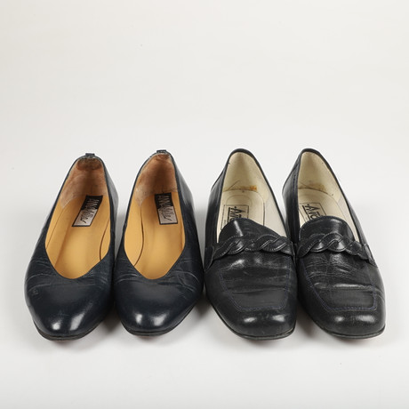 PUMPS, 2 par, skinn, bl. a Anna Vella. Vintagekläder & Accessoarer ...