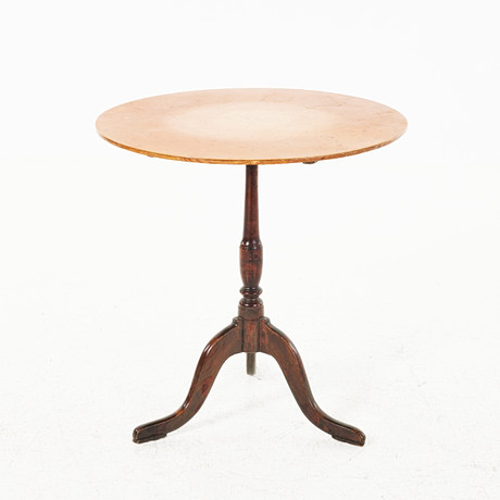 A round table with three-piece pillar base, 20th century with older ...