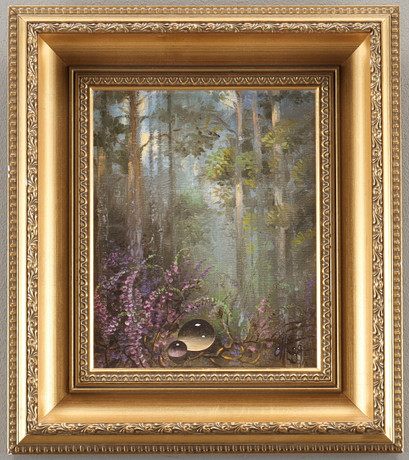 OLLE ERIKSSON. "Blommande ljung". Konst - Måleri - Auctionet