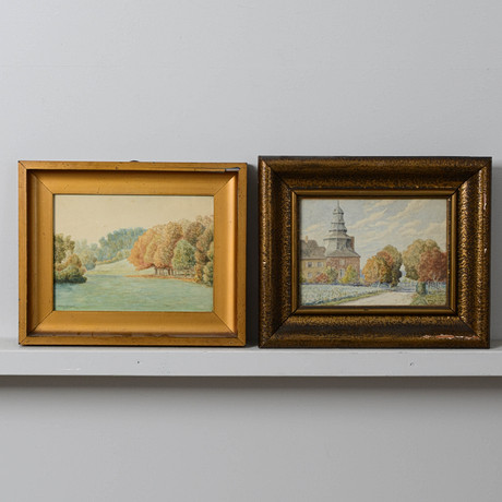 FRANZ BENDER. Landscape, watercolours, 2 pieces, signed, one dated 1915. Art - Paintings - Auctionet