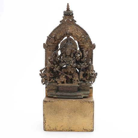 PART OF AN ALTAR SET, DURGA, Nepal, copper alloy, 18th century ...