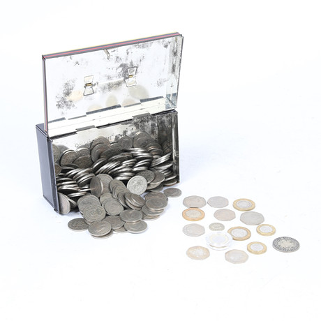 Collection of coins including Victorian 1896 Half Crown. Coins, Medals ...