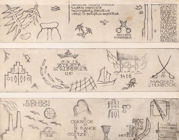 GRAPHIC SHEET, rune carvings, unknown artist. Art - Engravings & Prints ...