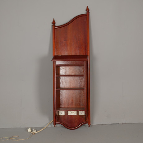 A telephone shelf, with electricity and telephone socket, mid 20th ...