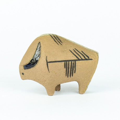 LISA LARSON. Figurine, Bisonoxe, from the series “Lilla Zoo”, stoneware ...