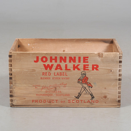 WOODEN BOX, Johnnie Walker Red Label, Blended Scotch Whisky, Scotland ...