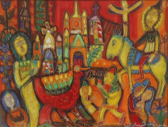 LOUIS MARCHAND DES RAUX. pastell, figurkomposition, signerad. Konst ...