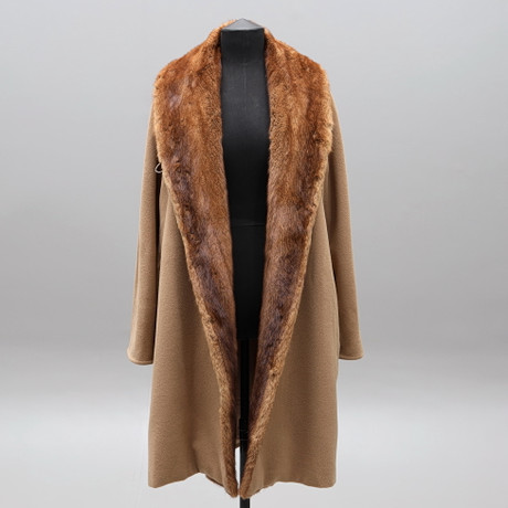 MAX MARA, kappa, ull, kashmir samt mink, storlek 38/40, Italien ...