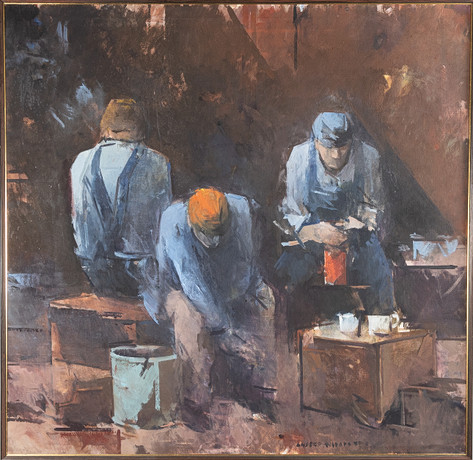 ANDERS WIDOFF (FÖDD 1953). “Brick worker”, oil on canvas. Art ...