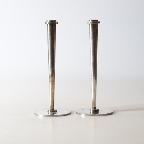 ULLA CHRISTIANSSON. A pair of candlesticks, “Gala”, silver-plated metal ...
