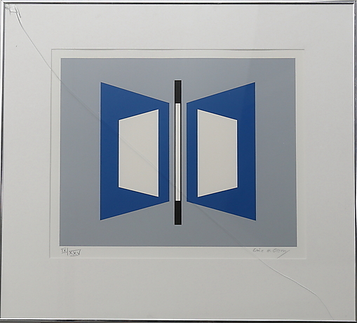 ERIC H. OLSON. Color lithography, geometric composition. Numbered IX ...