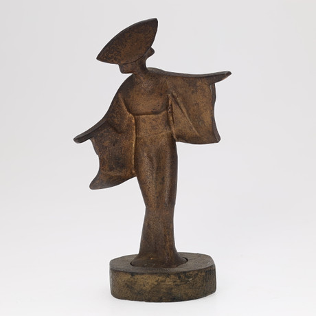 Japansk Geisha statyett gjord av gjutjärn och trä. Japan i mitten av ...