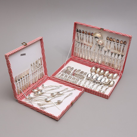 A 75-piece cutlery set, white metal, Italy. Silver & Metals - Other ...