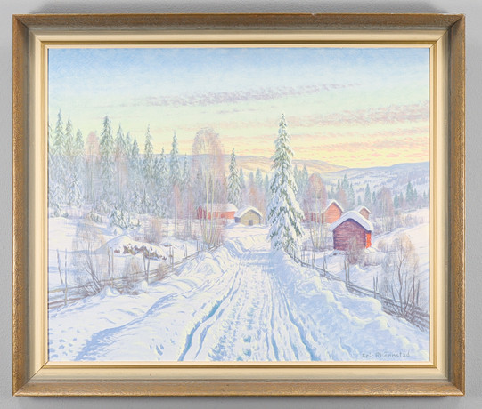 ERIC RHÖNNSTAD. Vinterlandskap. Konst - Måleri - Auctionet