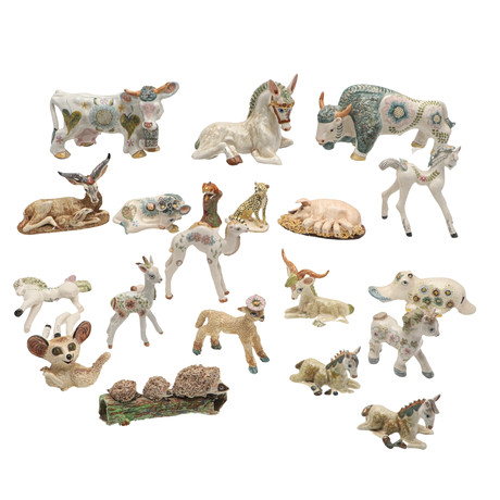 BASIL MATTHEWS - COLLECTION OF POTTERY ANIMAL FIGURES. Ceramics ...