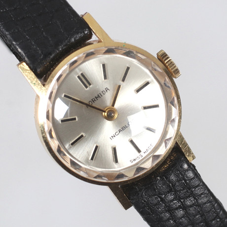 WRISTWATCH, 18k gold, manual winding, plastic crystal, Formida Incabloc ...