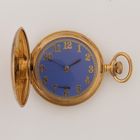 AN 18CT GOLD CASED HUNTER POCKET WATCH. Clocks & Watches - Wristwatches ...