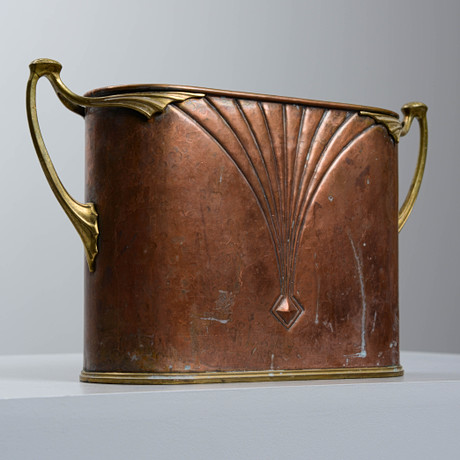 WMF (Württembergische Metallwarenfabrik). Wine cooler, copper & brass ...