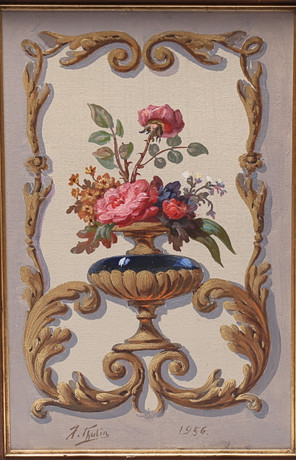 JÖNS THULIN. Wall panel/panel, oil, flower still life, signed and dated ...