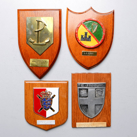 4 WALL PLAQUES/SHIELDS, including Irish Defence Forces and ...